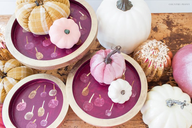 Fall Pumpkin Tiered Trinket Trays with Woodpeckers Crafts — Country Peony