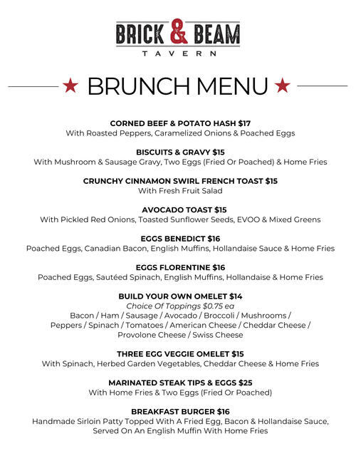 Menus — Brick and Beam