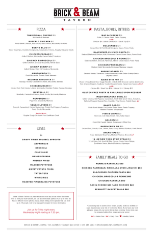 Menus — Brick and Beam