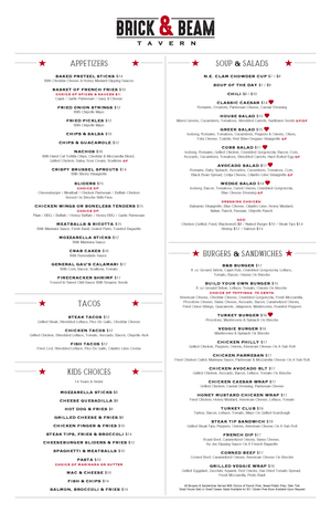 Menus — Brick and Beam