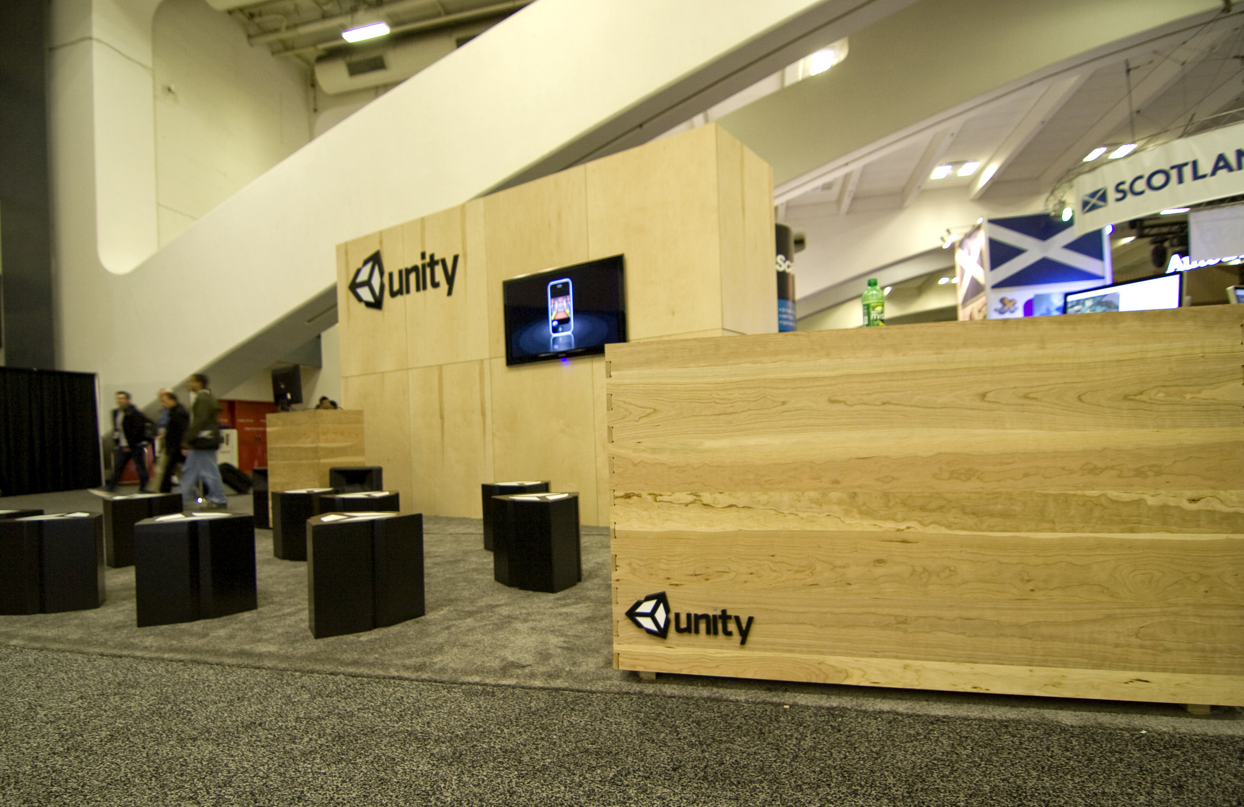 Sustainable wood trade show booth for Unity — BWC
