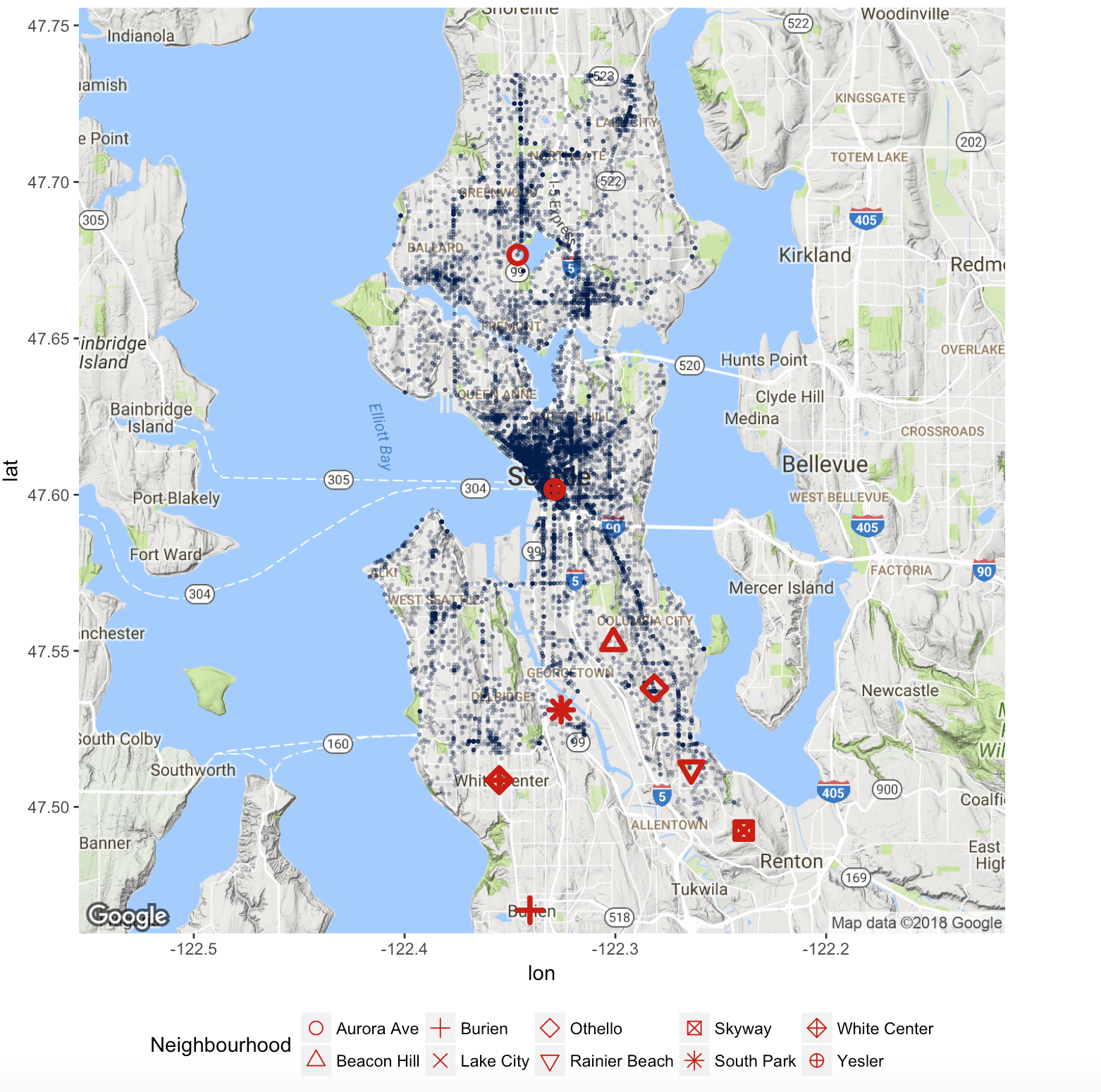 Map Plots Created with R and GGMap — Little Miss Data