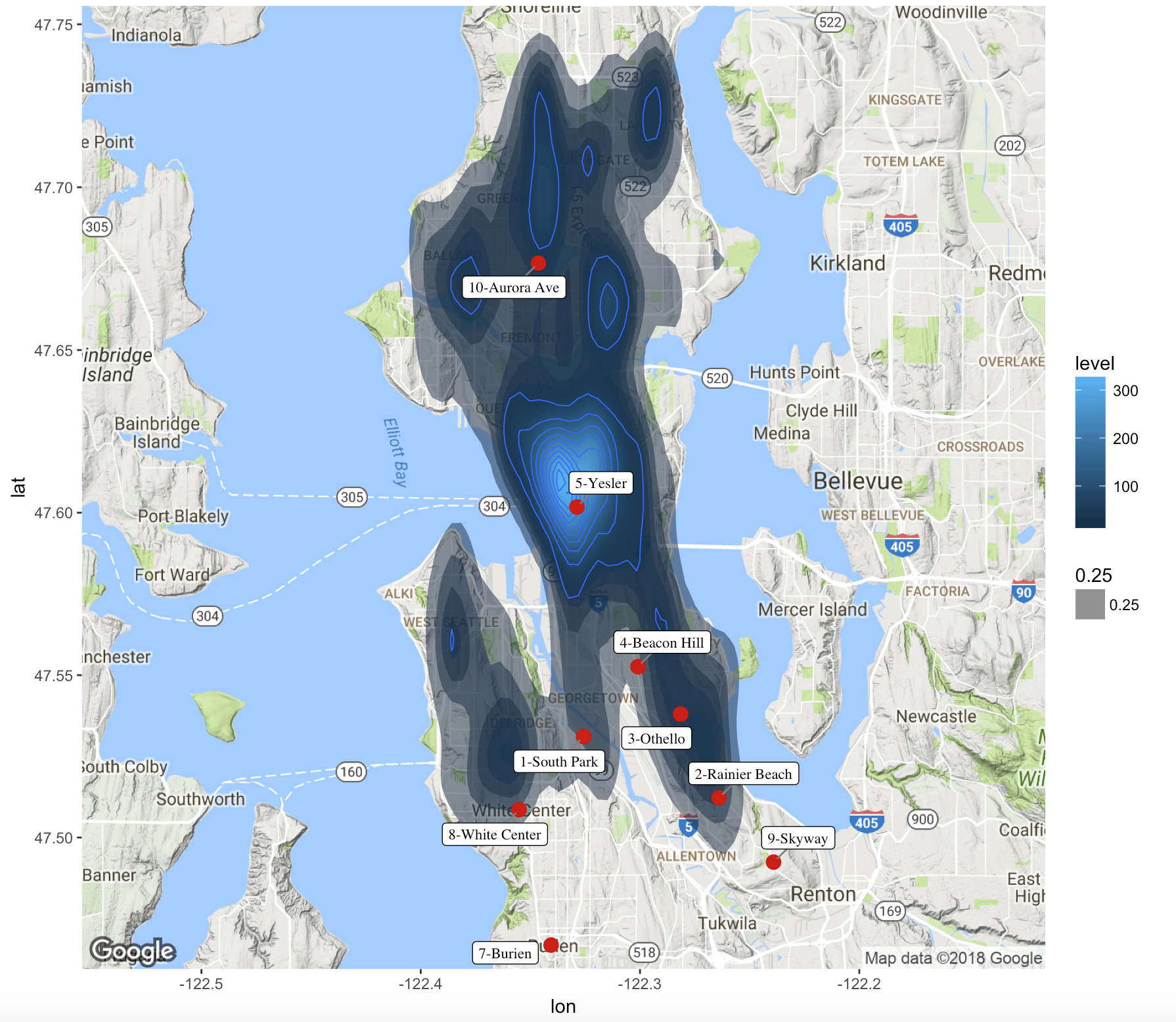 Map Plots Created with R and GGMap — Little Miss Data