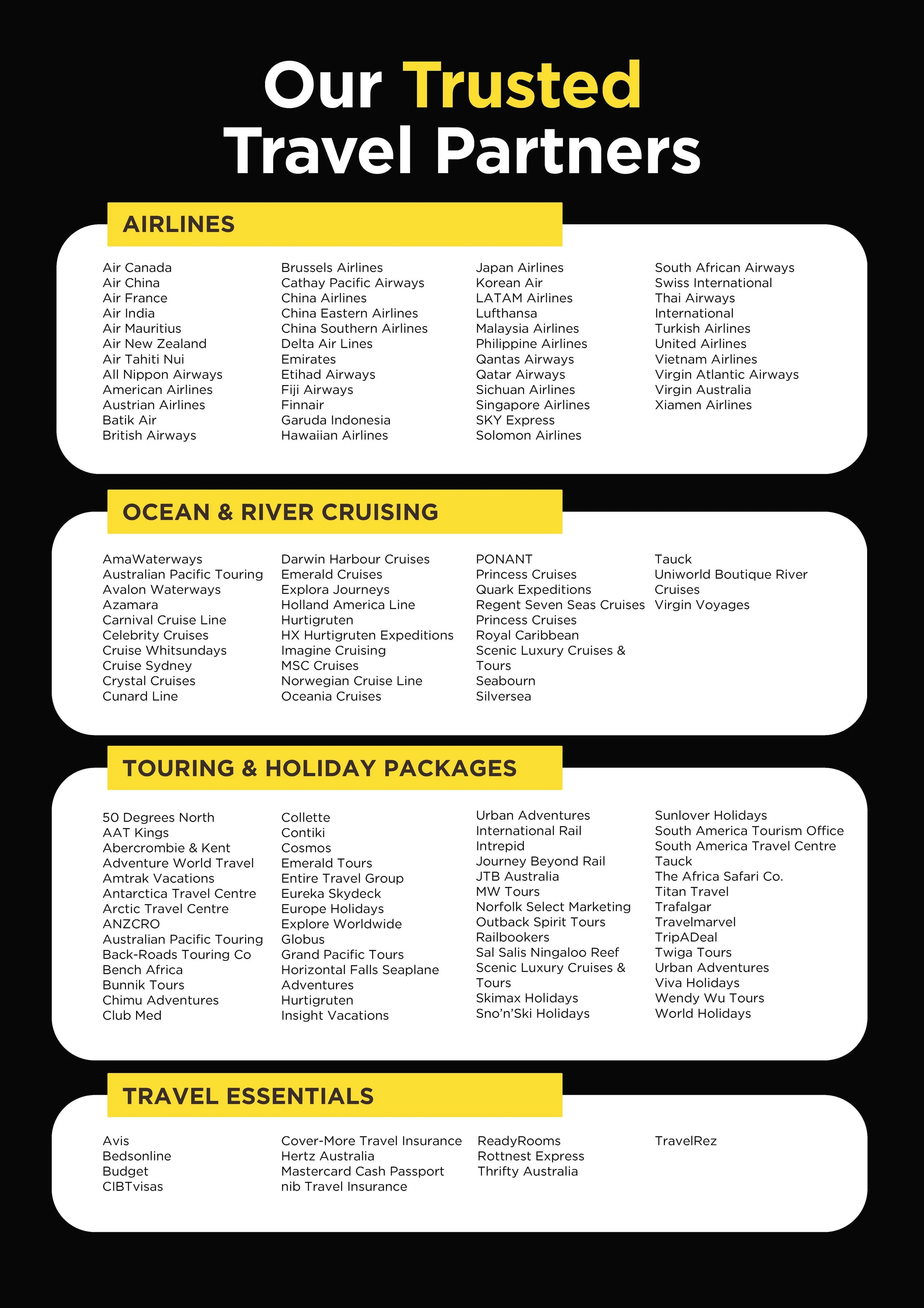 Our Travel Partners — Windsong Travel