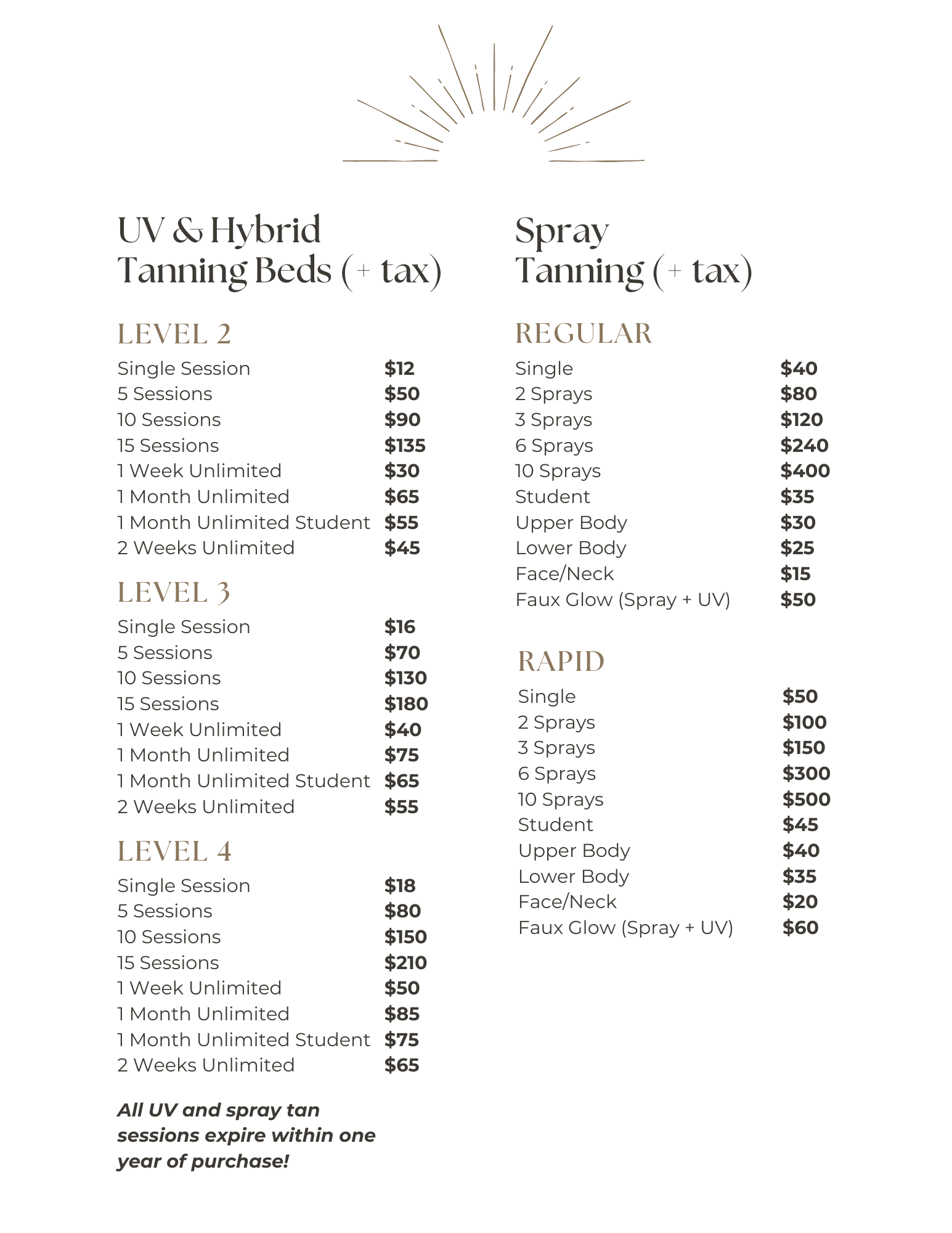 Tanning Beds, Spray Tan, Red Light, Cleveland, Ohio