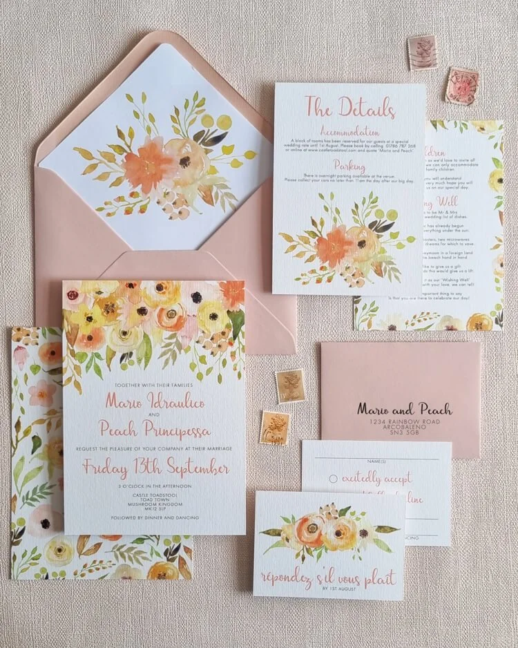 Spring Flowers Wedding Invitations — Hawthorne and Ivory