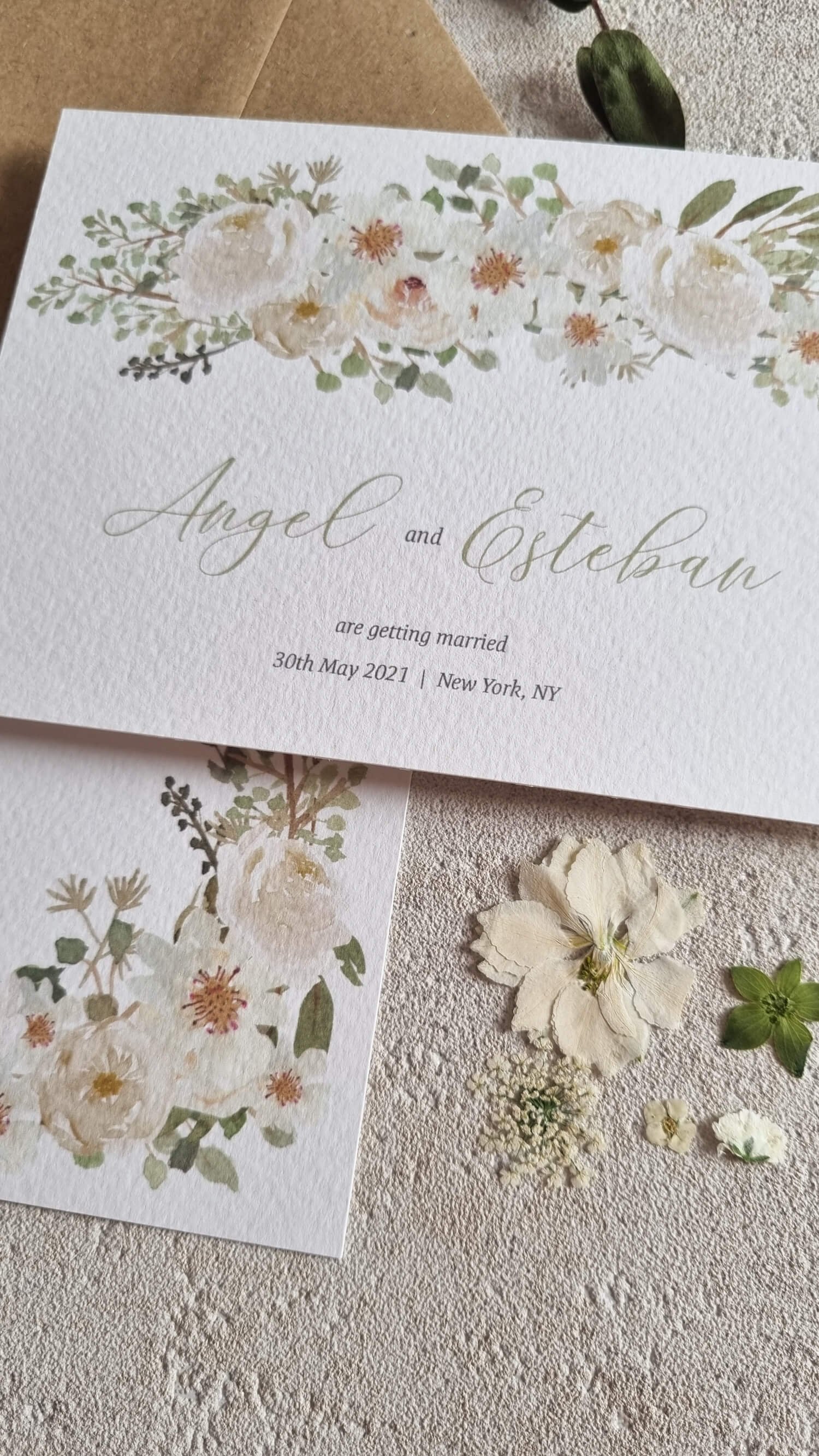 Ivory Bouquet Wedding Invitations — Hawthorne and Ivory