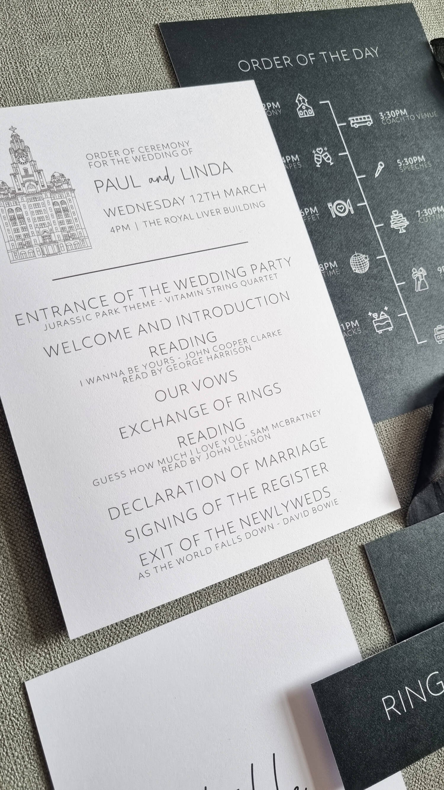 Minimal Monochrome Wedding Invitations — Hawthorne and Ivory