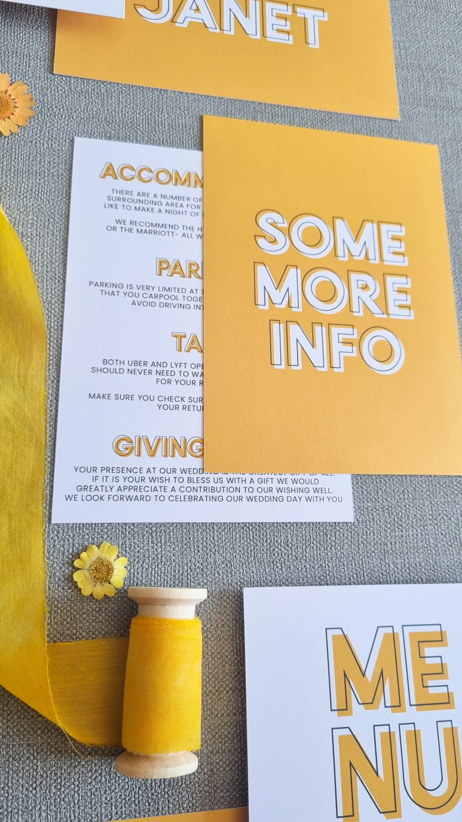 Colour Block Wedding Invitations — Hawthorne and Ivory