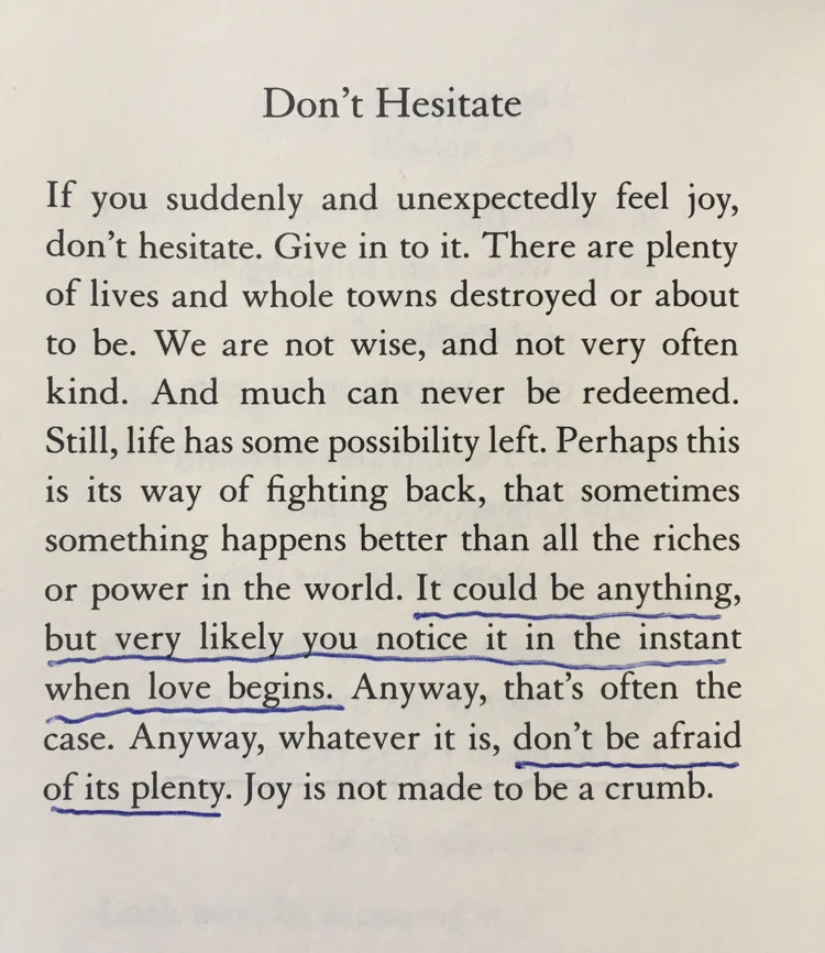 "Don't Hesitate" (Yes, yes, MORE Mary Oliver) — Little Hunches