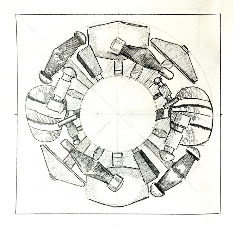 Hammer Drawing — Paul Lewing Custom Tile