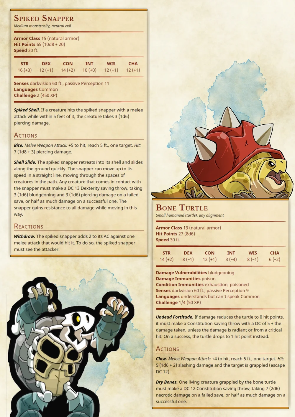 Turtle Tyrant Stat Blocks — Pirate Gonzalez Games