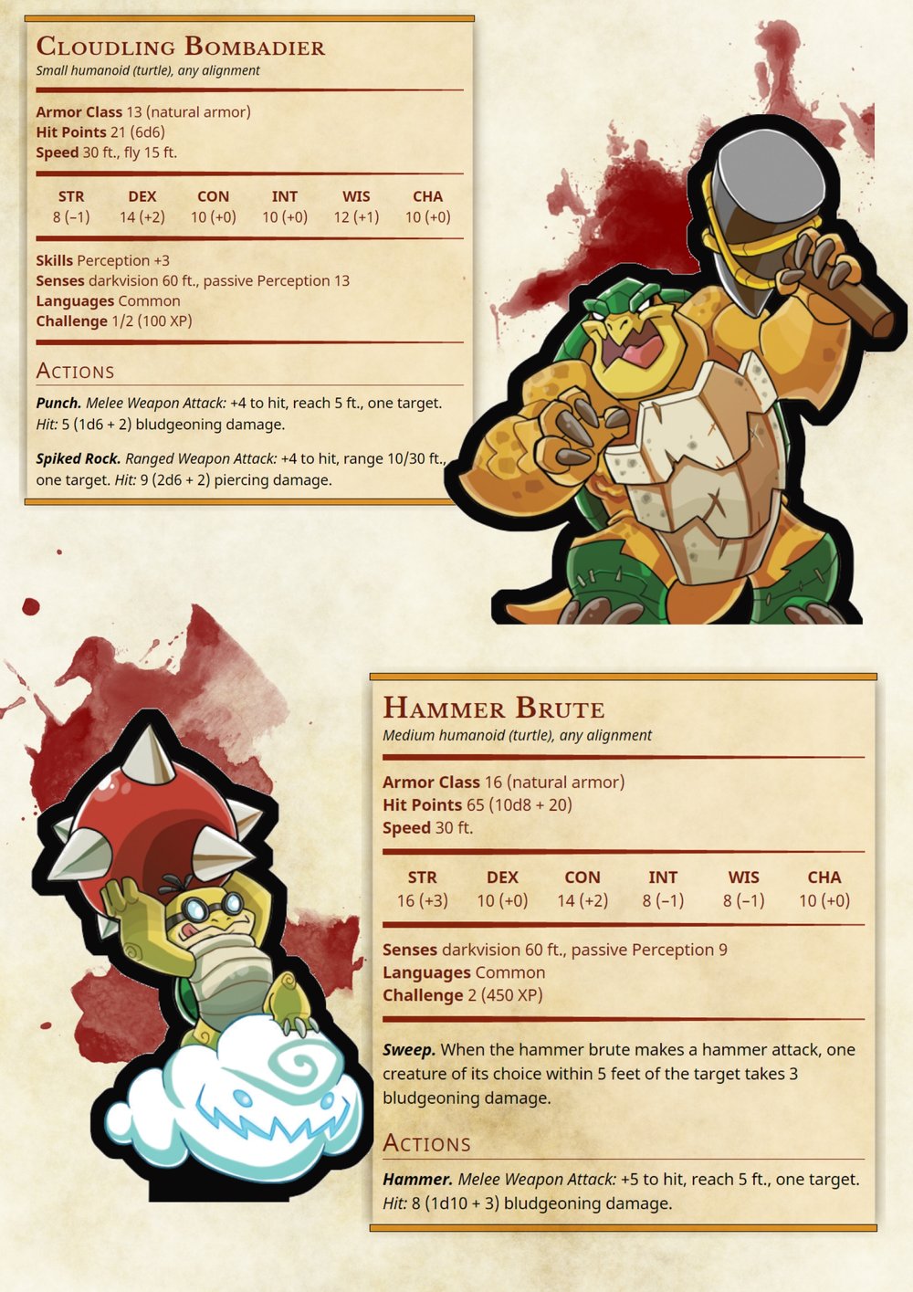 Turtle Tyrant Stat Blocks — Pirate Gonzalez Games