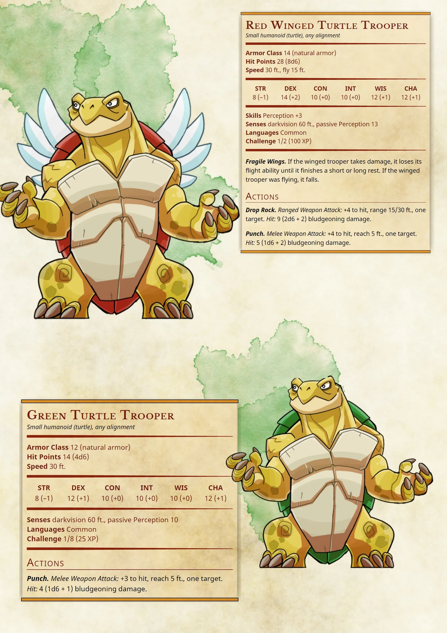 Turtle Tyrant Stat Blocks — Pirate Gonzalez Games