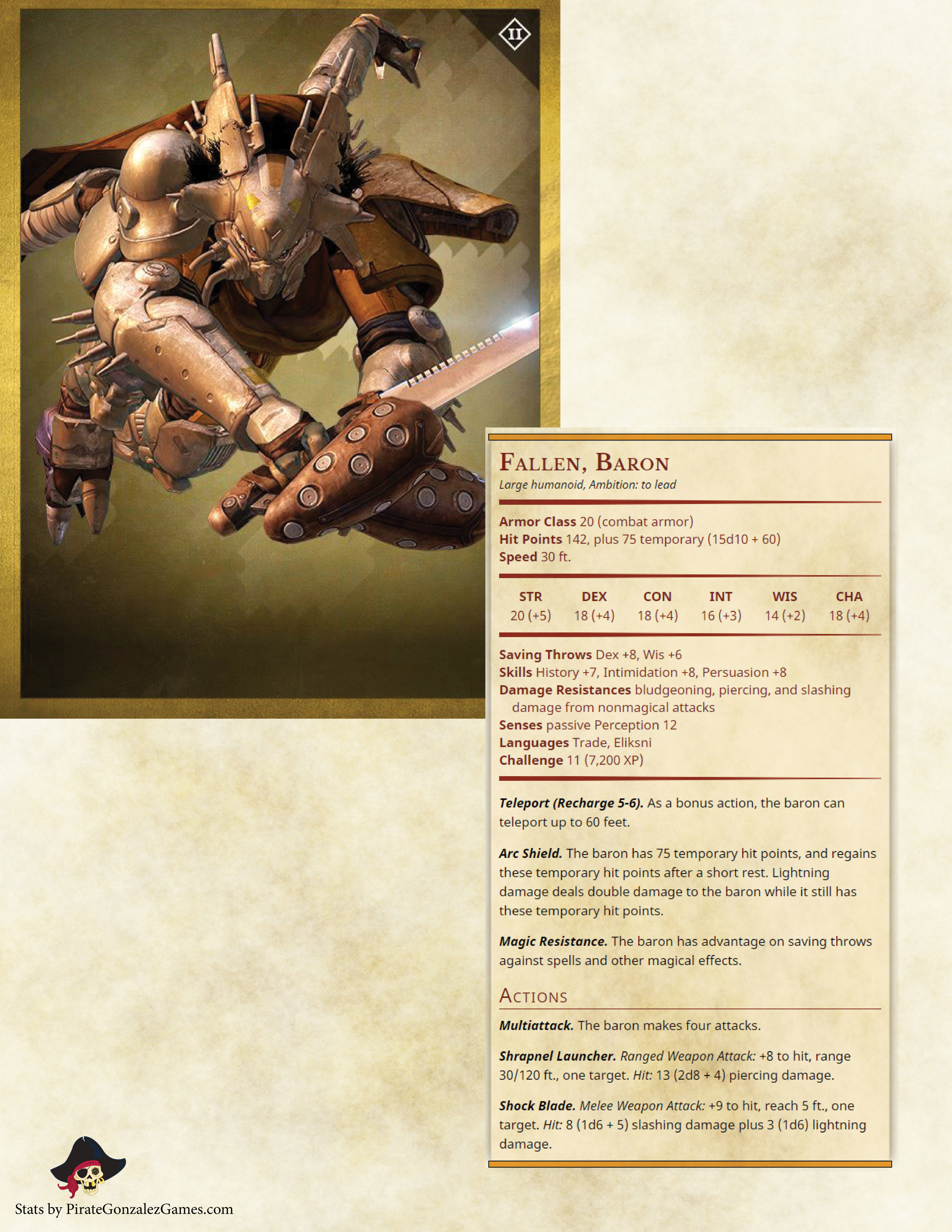 Destiny 2: Fallen — Pirate Gonzalez Games