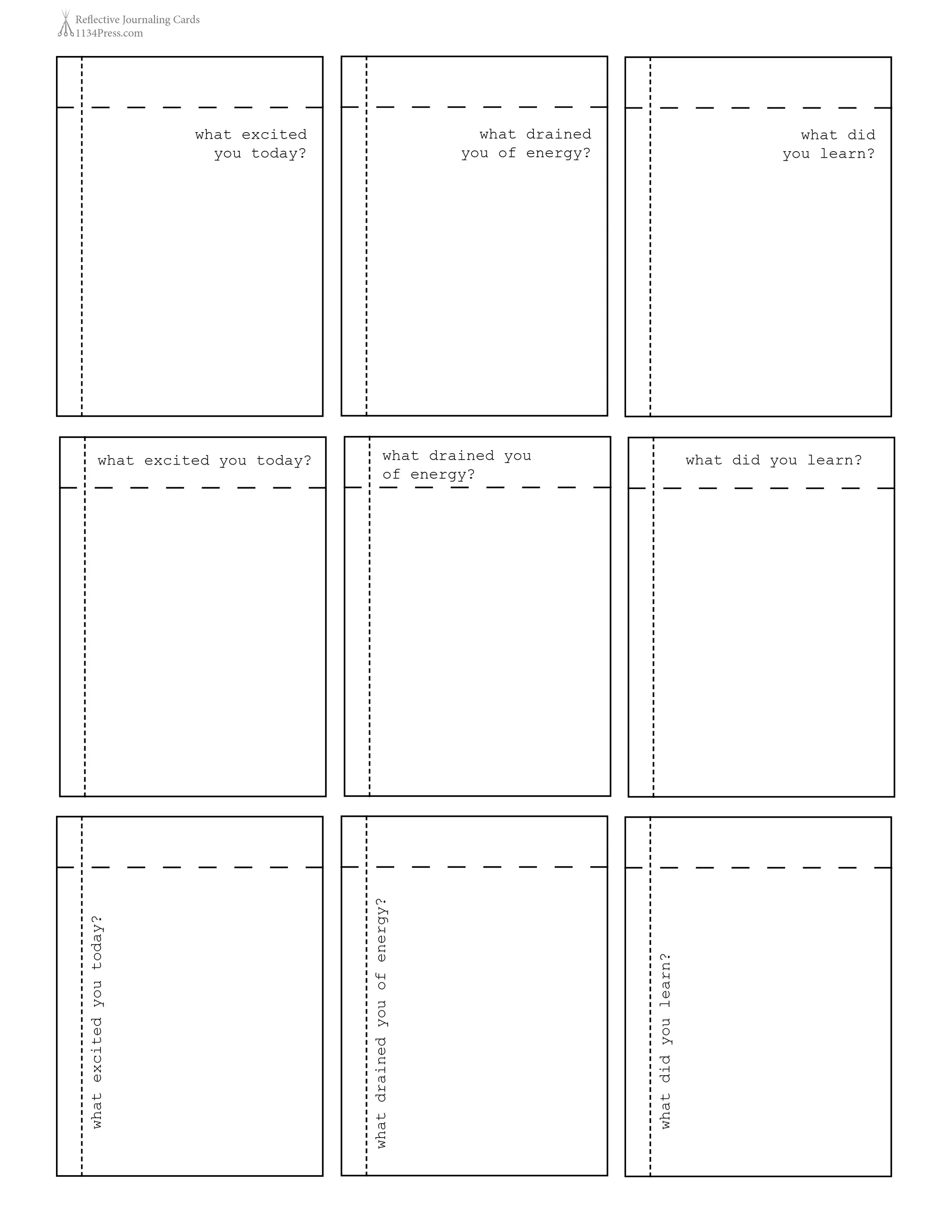 Reflective Journal Card Printable — 1134 Press