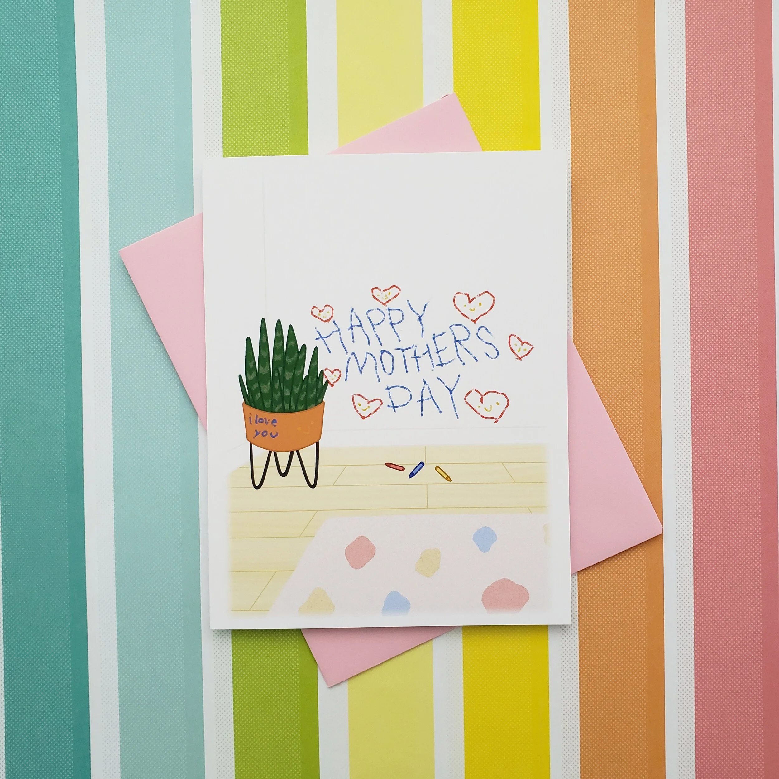 happy mother's day crayon art greeting card // funny mother's day card ...