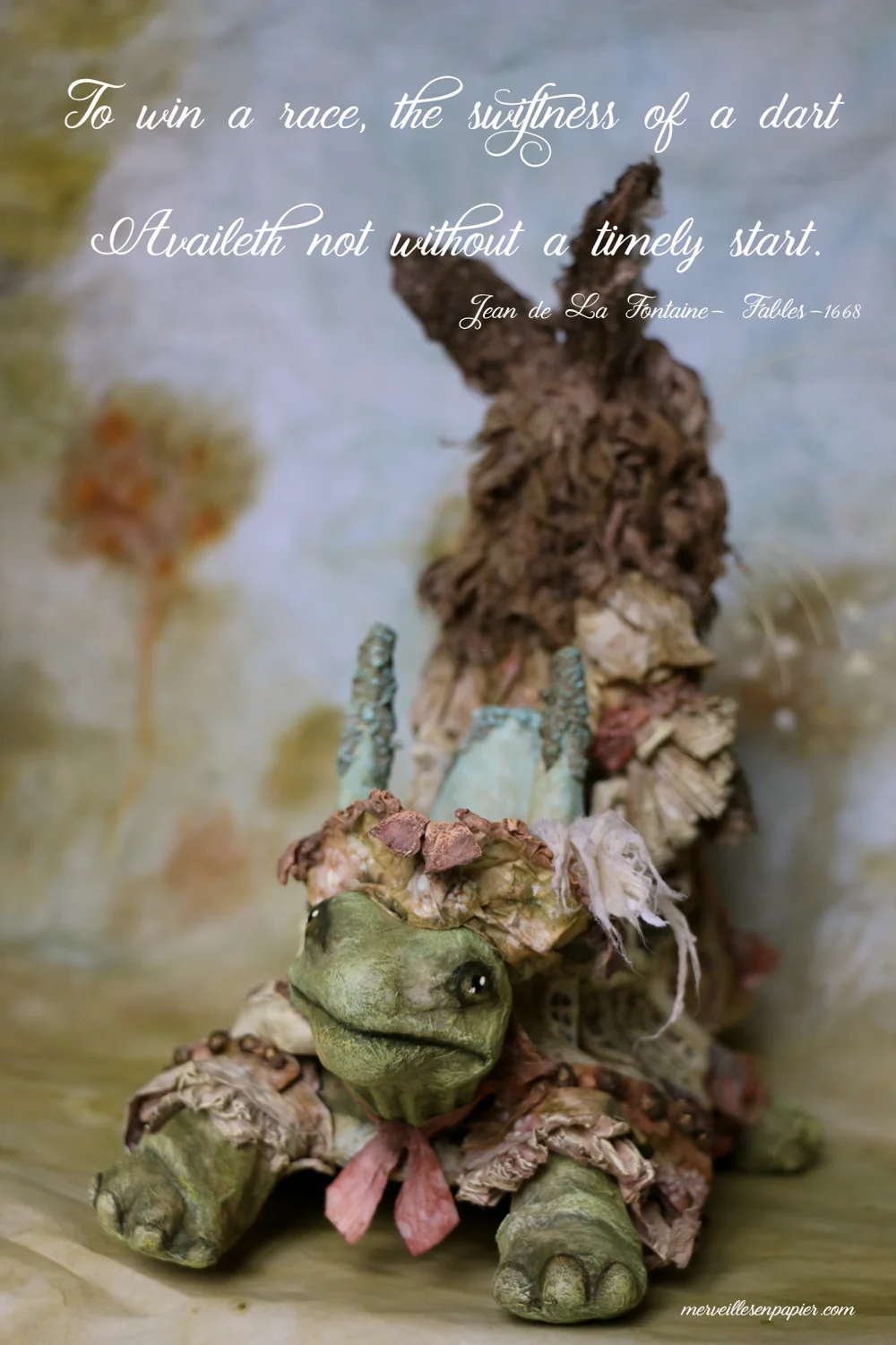 The Hare and the Tortoise - La Fontaine's Fables — Merveilles en Papier