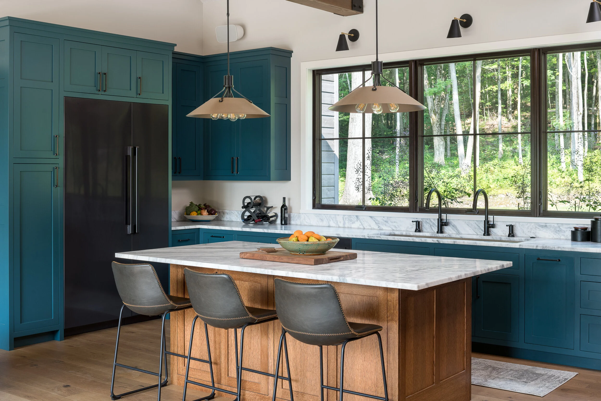 Blue painted kitchen — Simpson Cabinetry