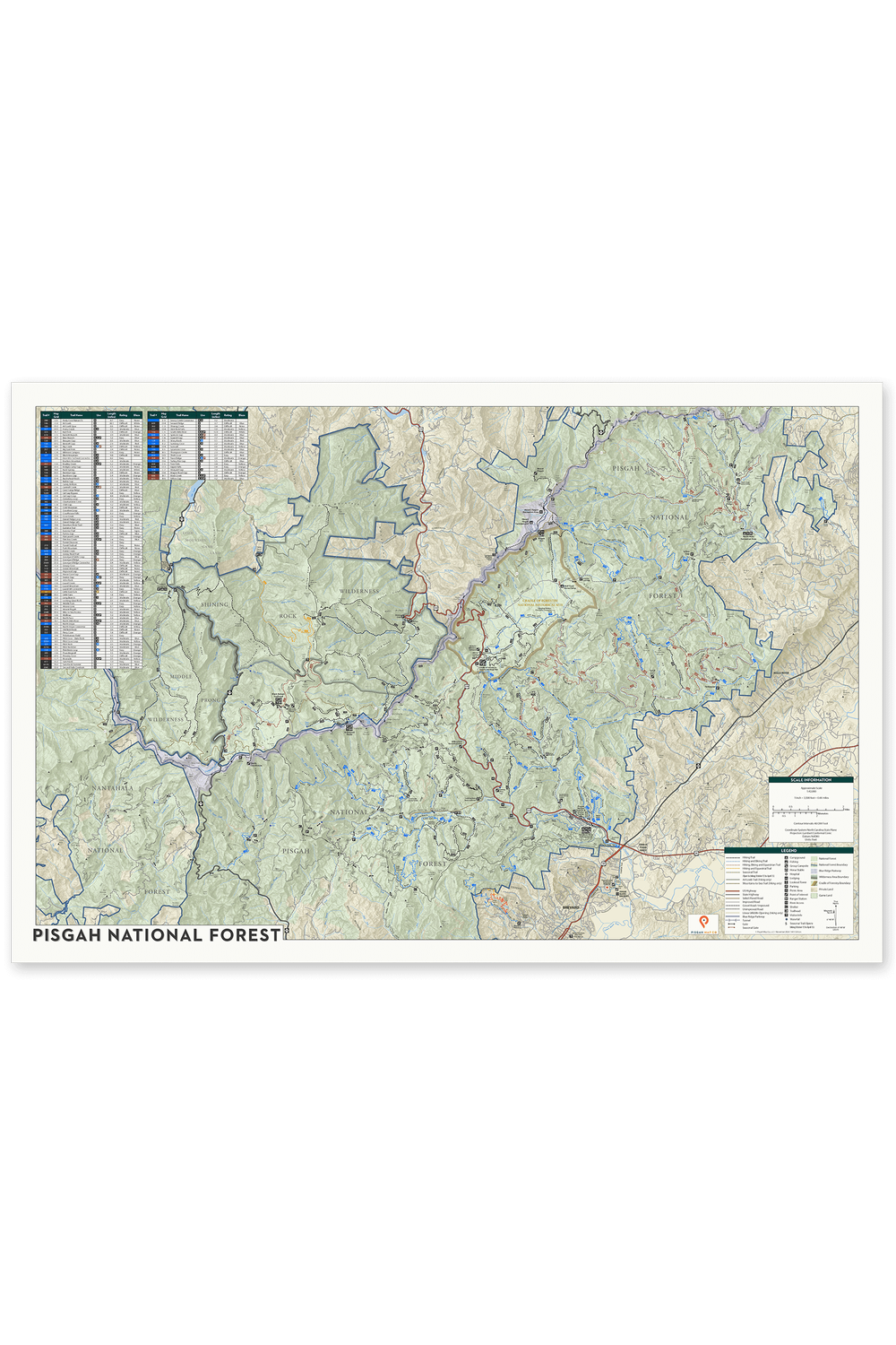 DuPont State Recreational Forest Wall Map — Pisgah Map Co.