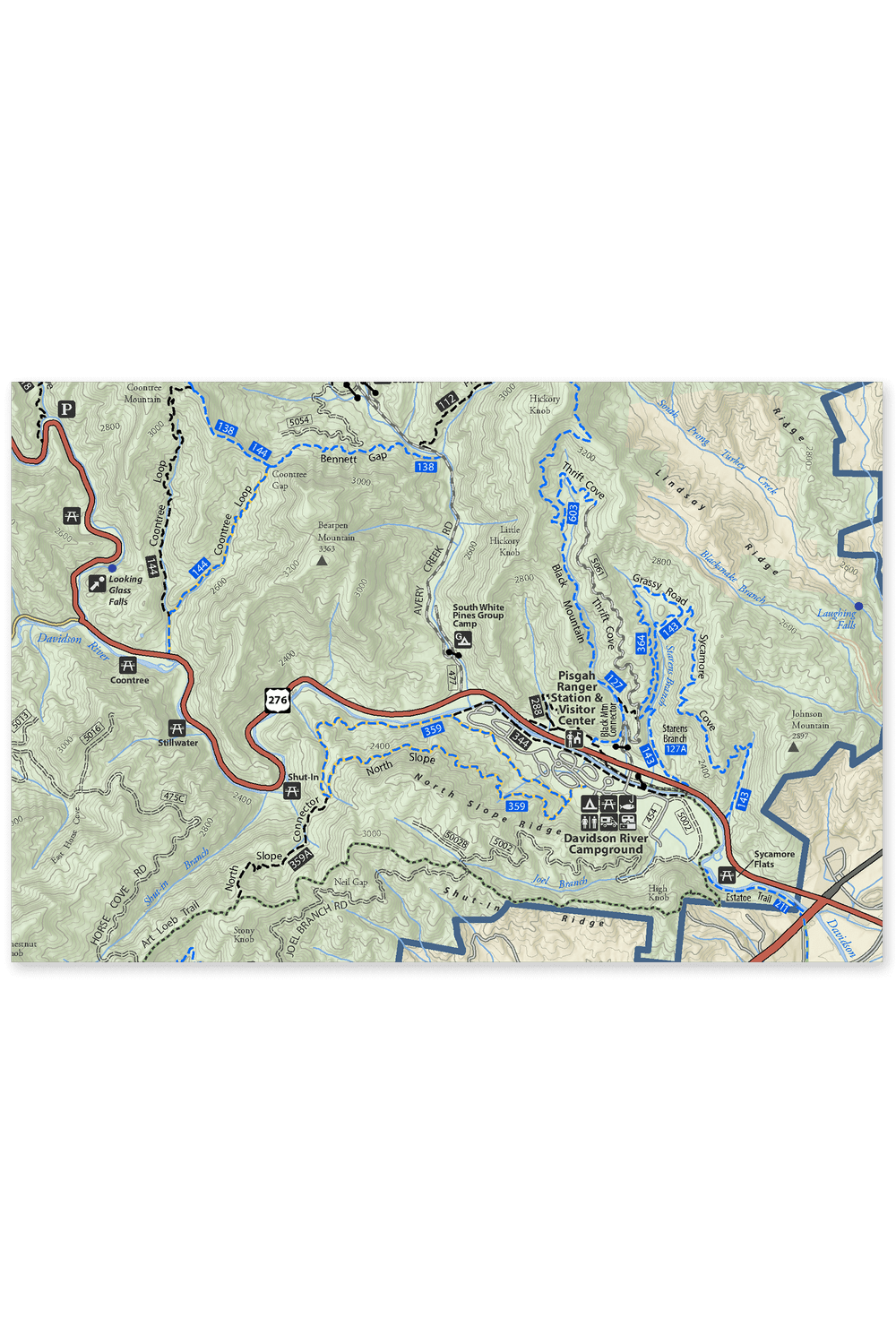 DuPont State Recreational Forest Wall Map — Pisgah Map Co.