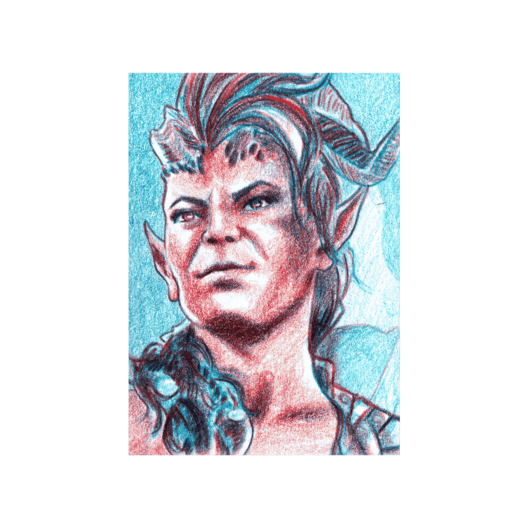 Karlach | Baldur's Gate 3 | Original Art Card | 2.5 x 3.5 ATC ACEO ...