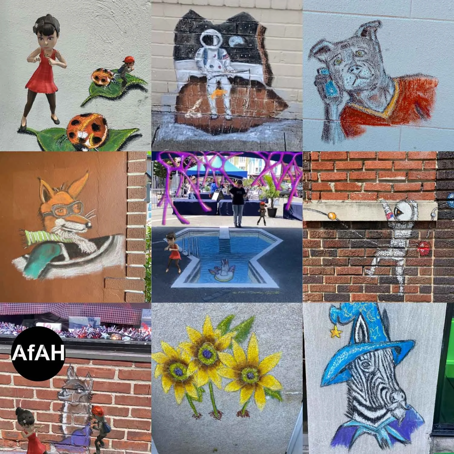 art for after hours: AR, 3D chalk Art, Murals, live/virtual