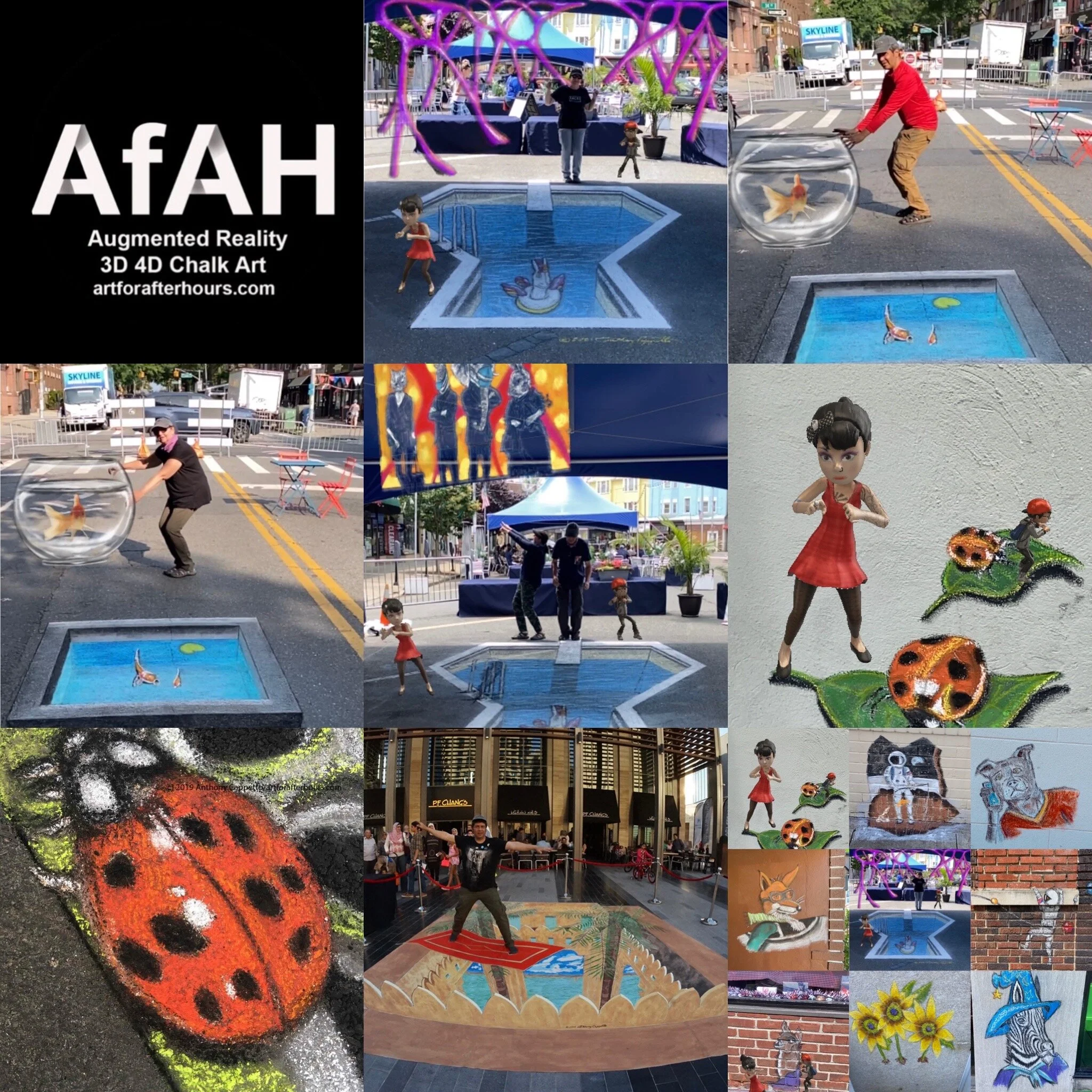 art for after hours: AR, 3D chalk Art, Murals, live/virtual