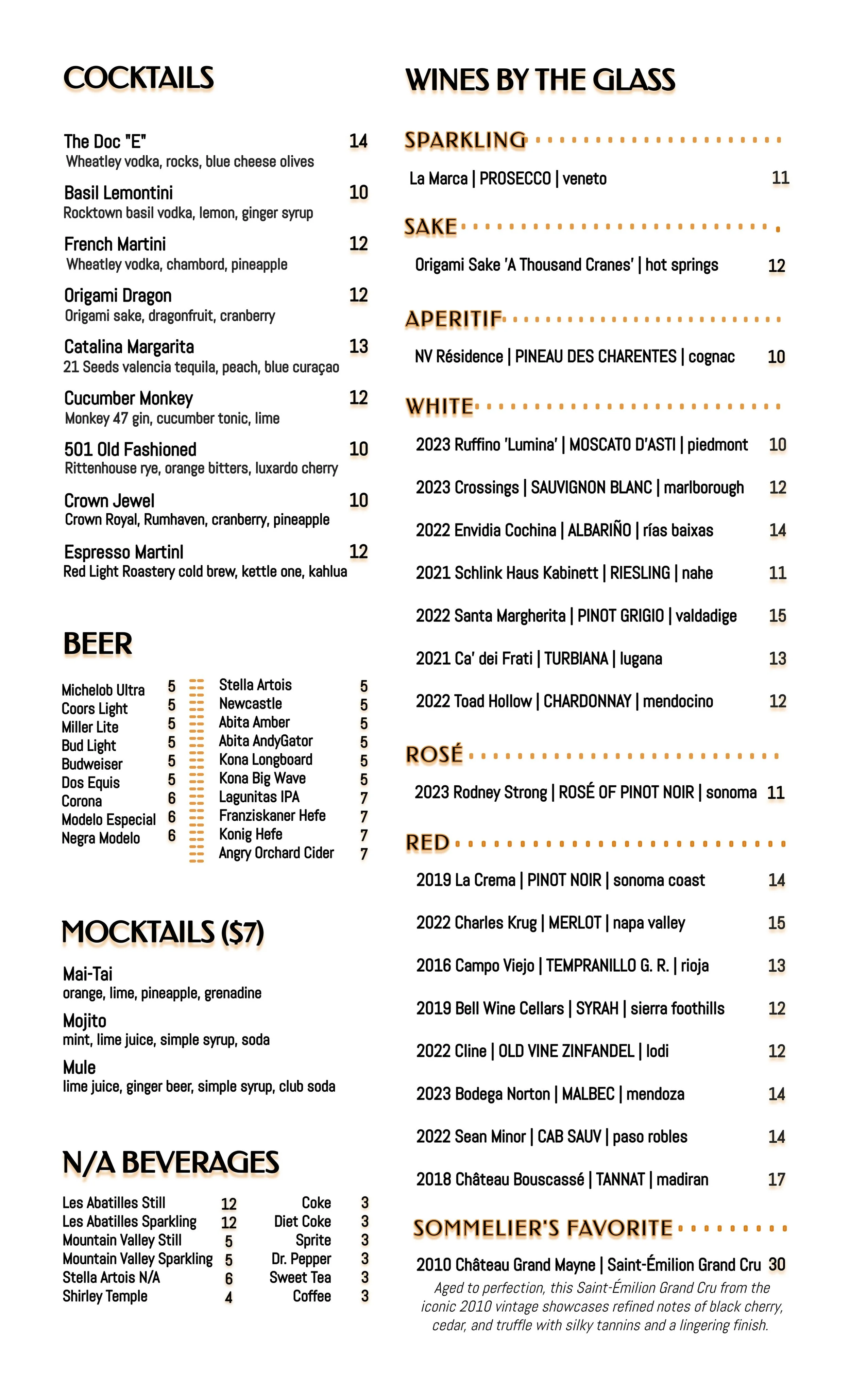 11 Best Photos Of Drink Menu List Menu Drink List The Brass Monkey Bar