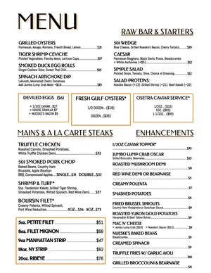 Daily Menu — 501 PRIME