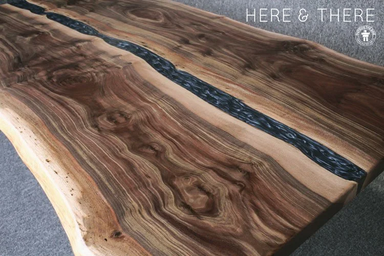 Outside The Box Handcrafted — Live Edge River Dining Table - Walnut ...