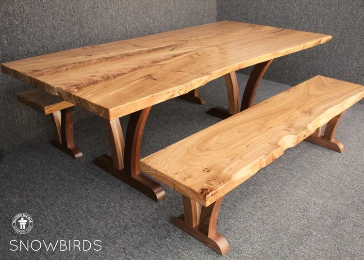 Outside The Box Handcrafted — Live Edge White Oak and Elm Dining Tables