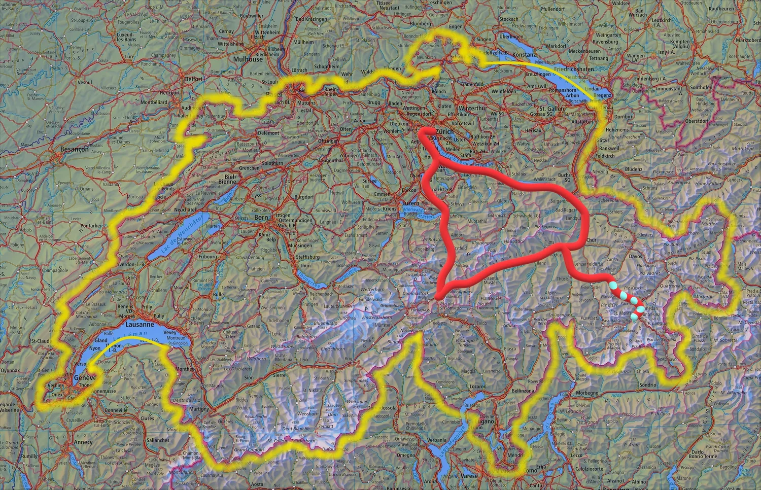 Glacier express route on local trains | SWISS DAY TOURS