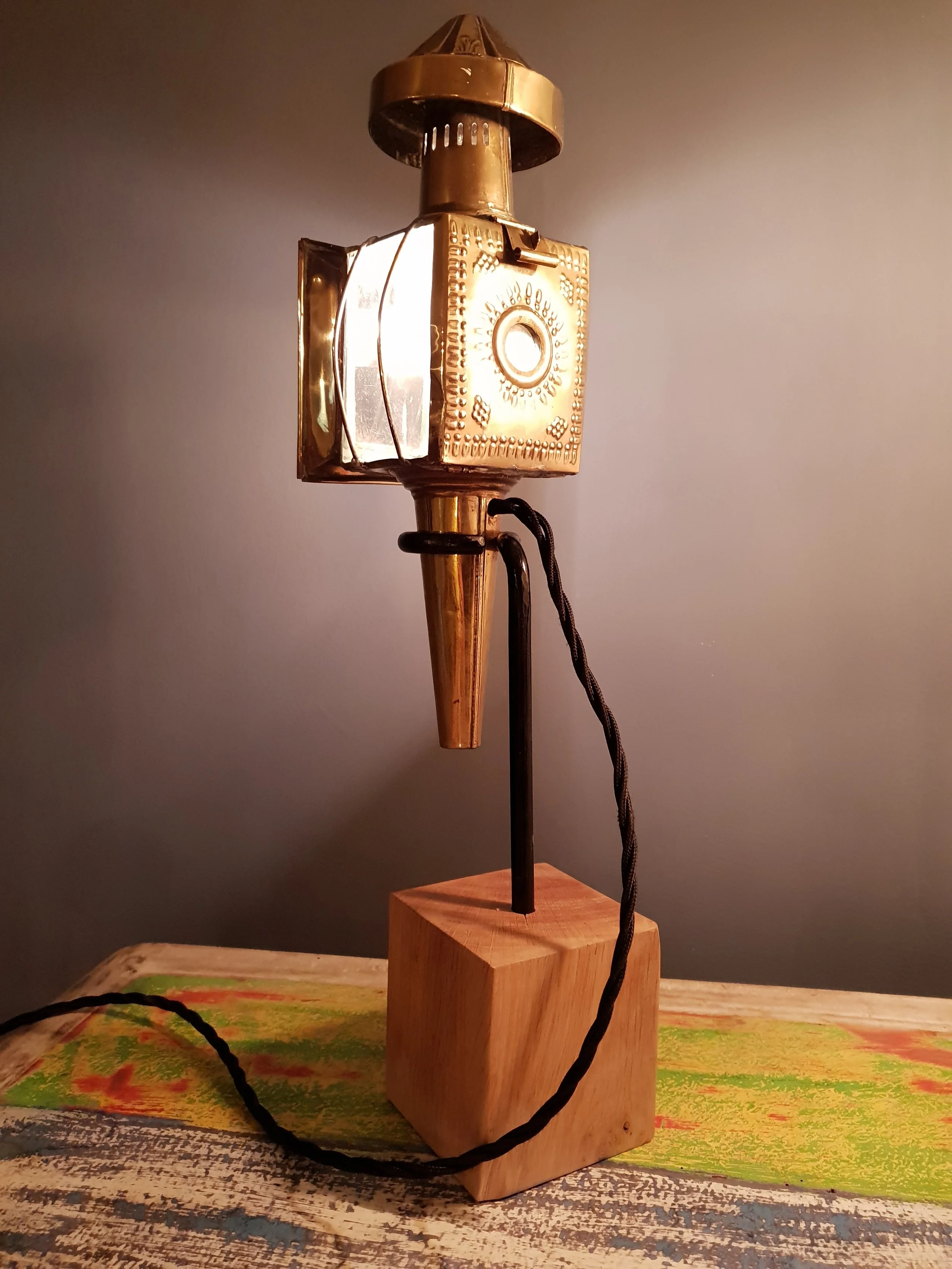 Antique Rugby Ball Lamp-Lamps