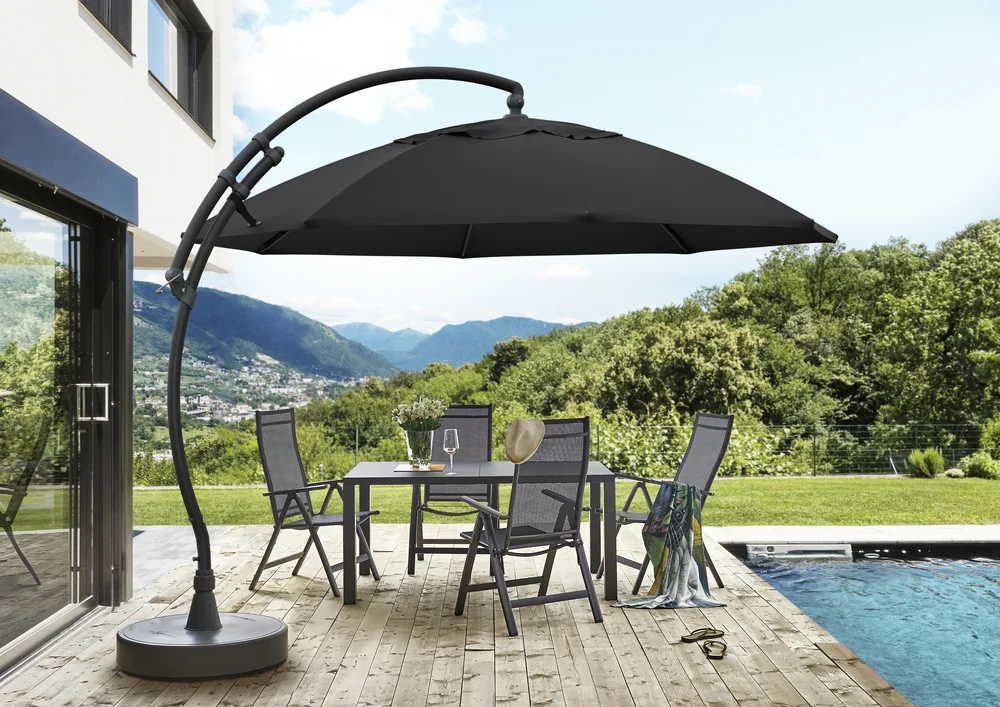 cantilever umbrella extra large patio umbrella with base — SUN GARDEN ...