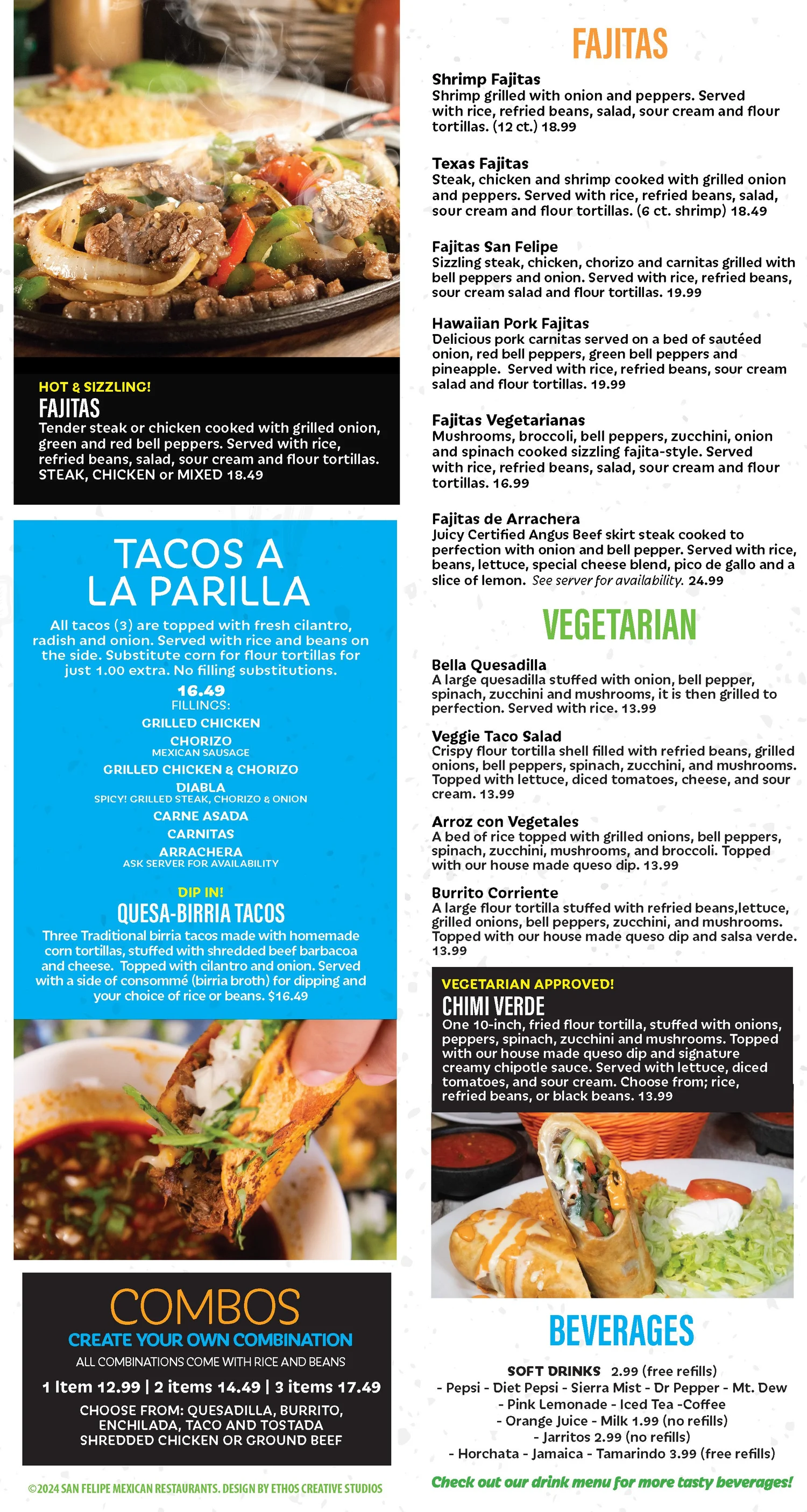 DINNER & LUNCH MENU — San Felipe Mexican Restaurant