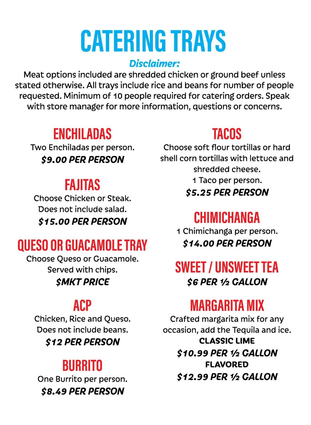 WE CATER! — San Felipe Mexican Restaurant