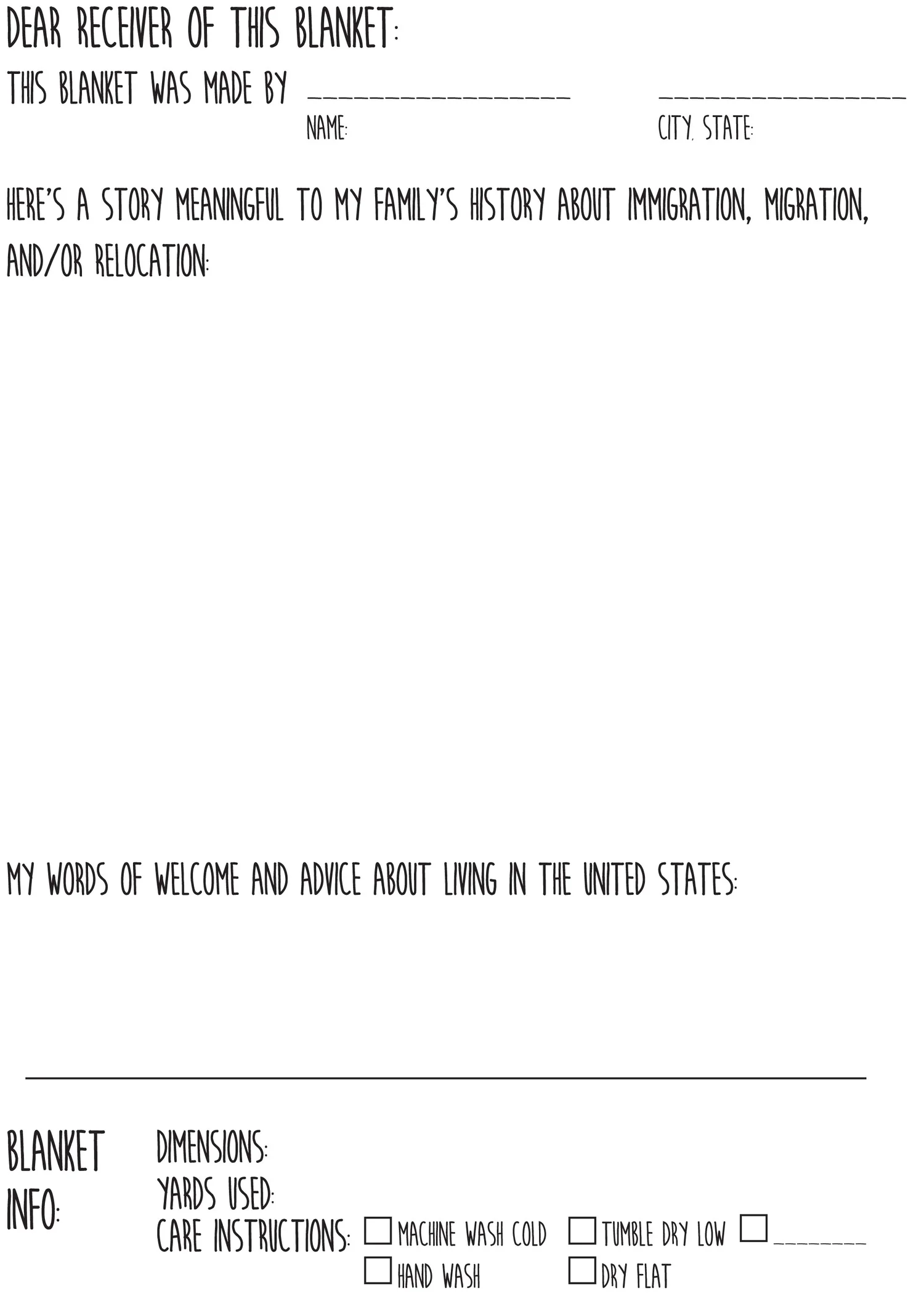 Printables — Welcome Blanket