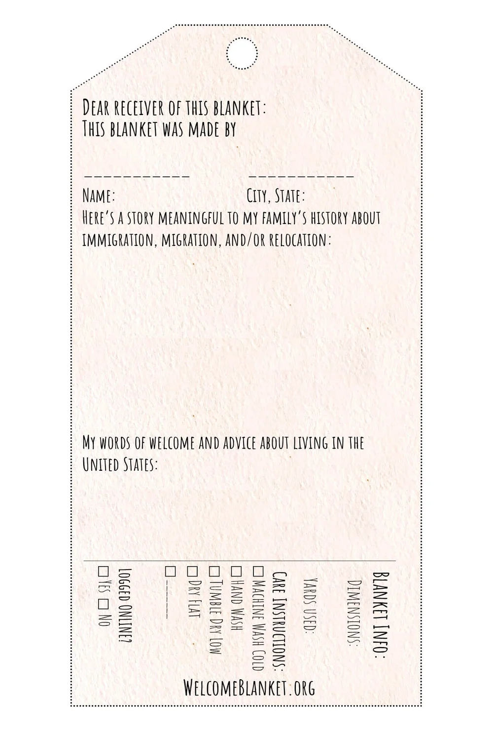 Welcome Notes — Welcome Blanket