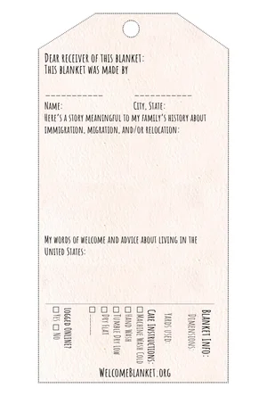 Welcome Notes — Welcome Blanket