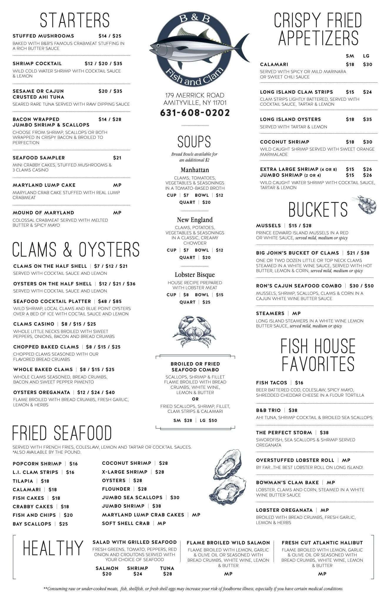 Menu — B&B Fish & Clam