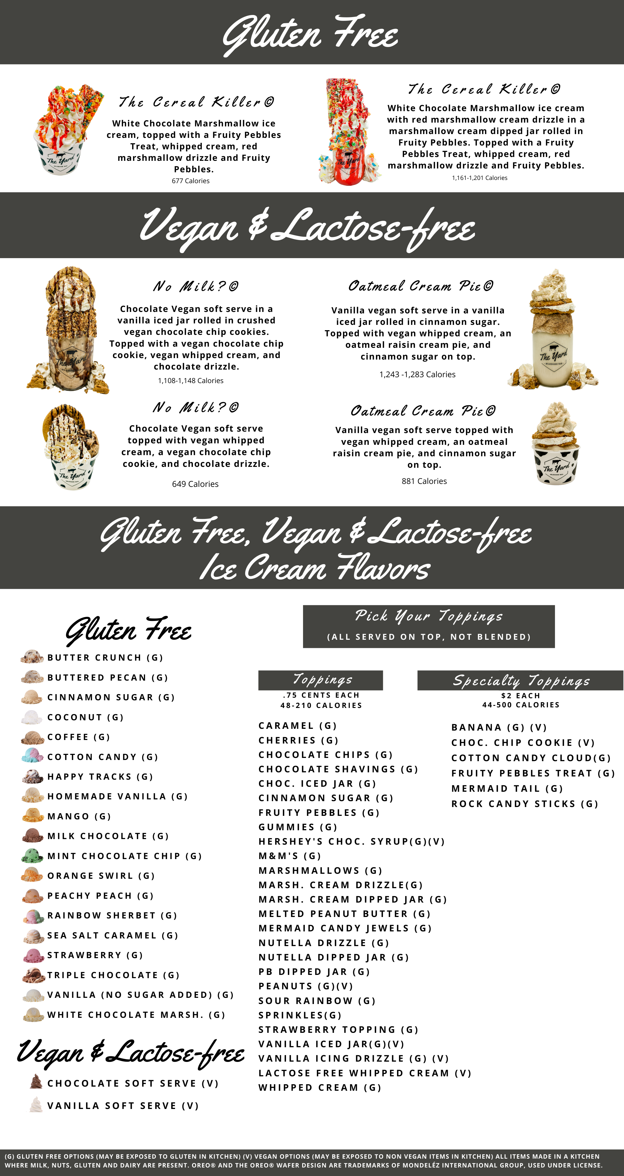 Georgetown Menu — The Yard Milkshake Bar - As seen on Shark Tank