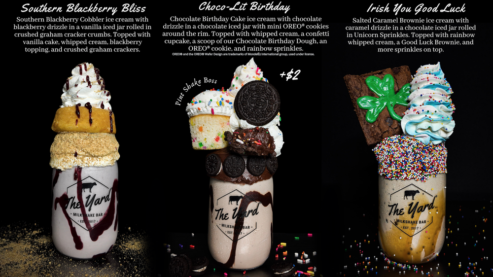 Columbus OH Menu — The Yard Milkshake Bar - As seen on Shark Tank