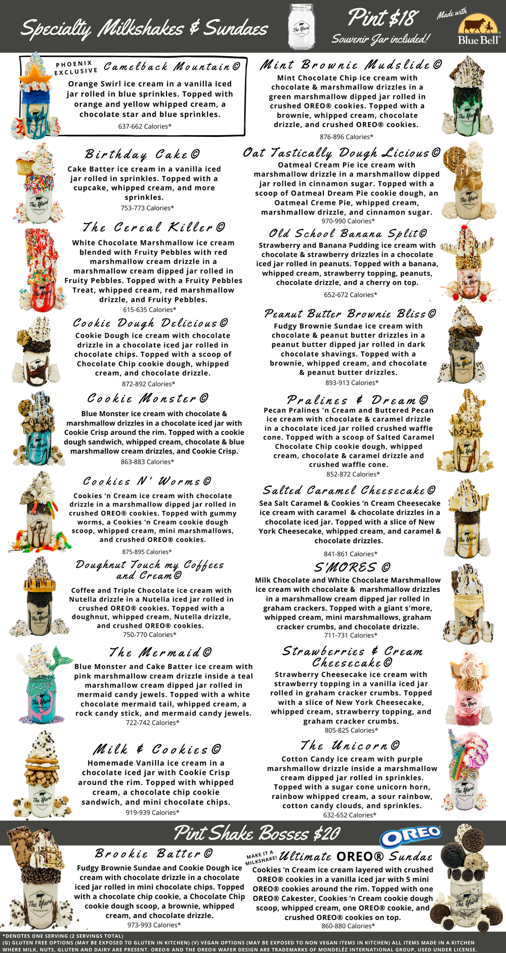 Phoenix, AZ Menu — The Yard Milkshake Bar - As seen on Shark Tank