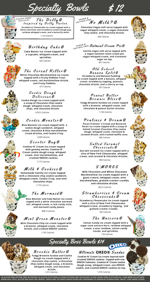 Pigeon Forge Menu — The Yard Milkshake Bar - As seen on Shark Tank