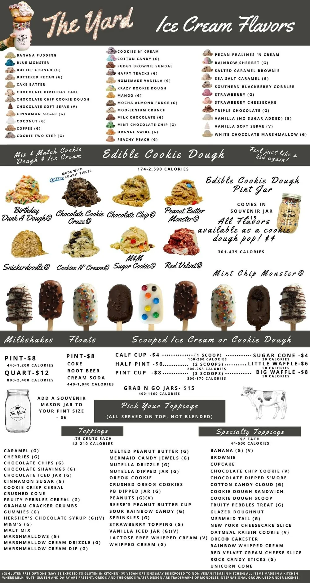 Georgetown Menu — The Yard Milkshake Bar - As seen on Shark Tank