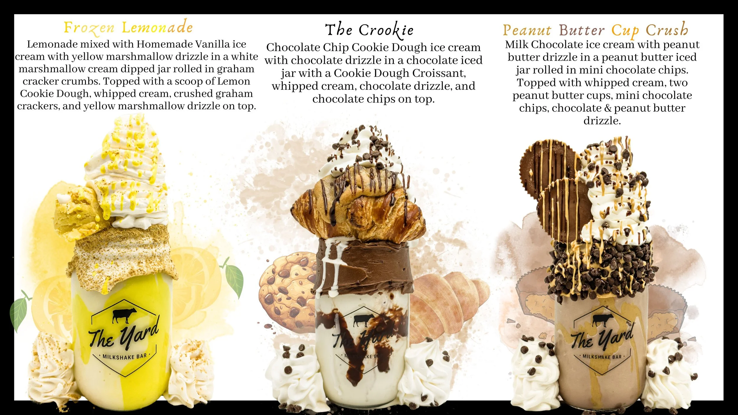 Charlotte, NC Menu — The Yard Milkshake Bar - As seen on Shark Tank