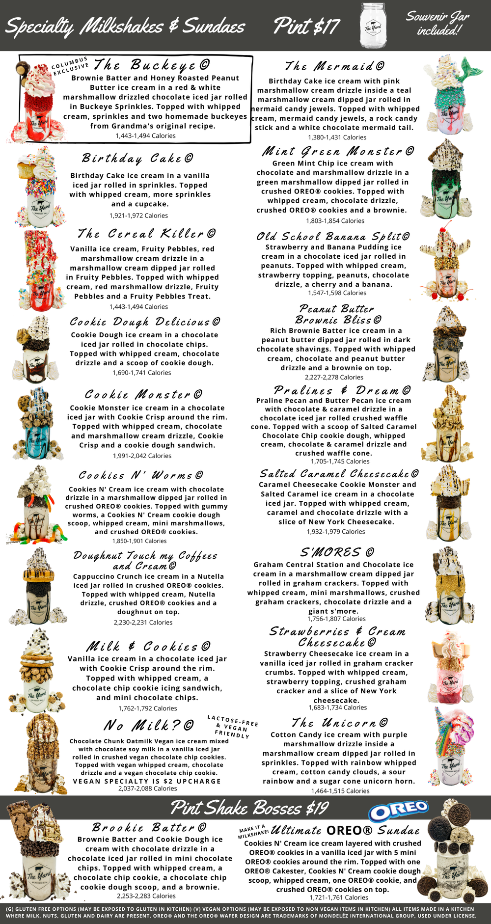 Columbus OH Menu — The Yard Milkshake Bar - As seen on Shark Tank