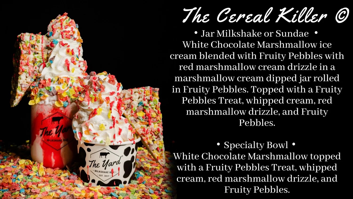 Kansas City, Missouri Menu — The Yard Milkshake Bar - As seen on Shark Tank