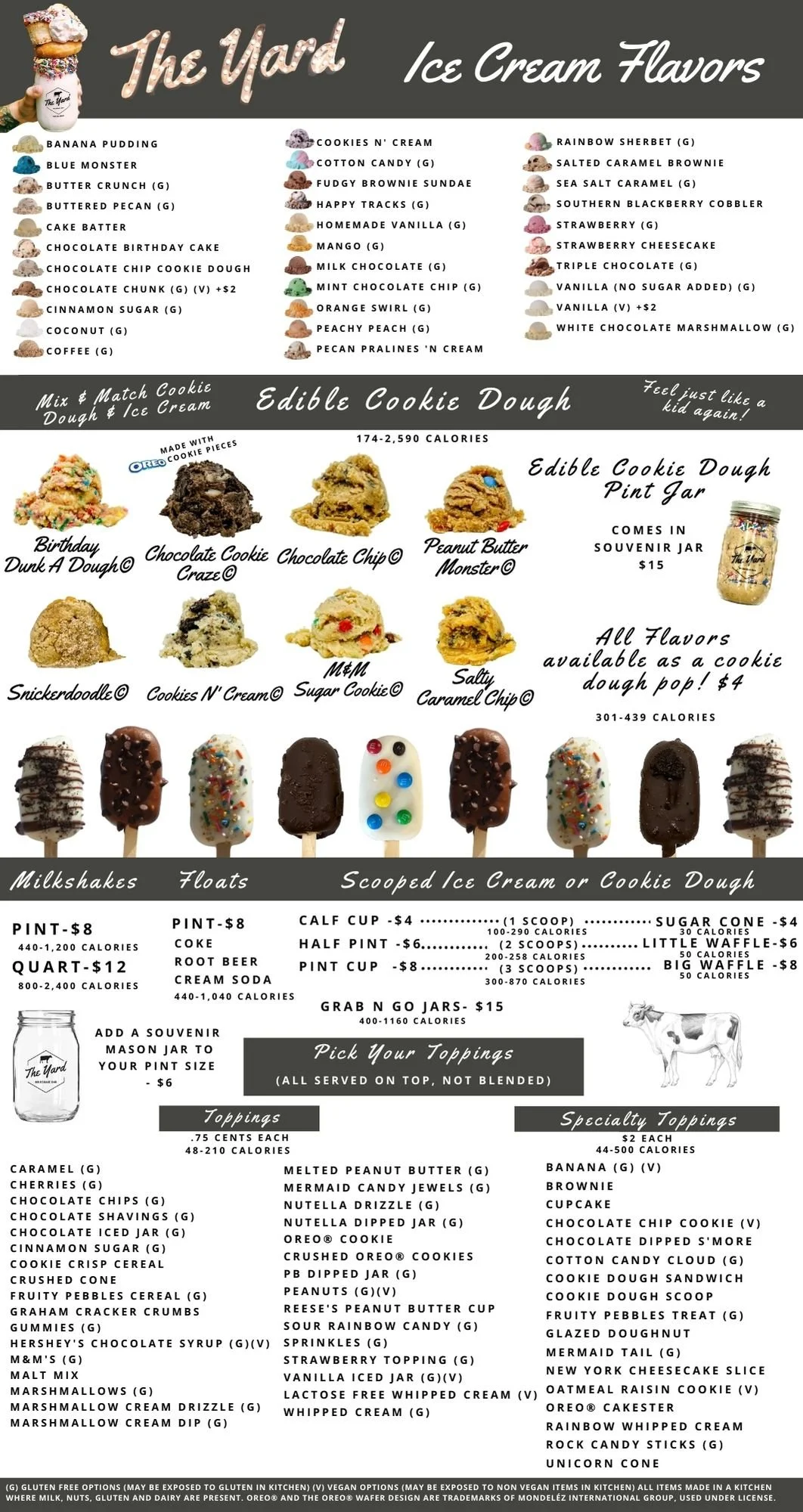 Columbus OH Menu — The Yard Milkshake Bar - As seen on Shark Tank
